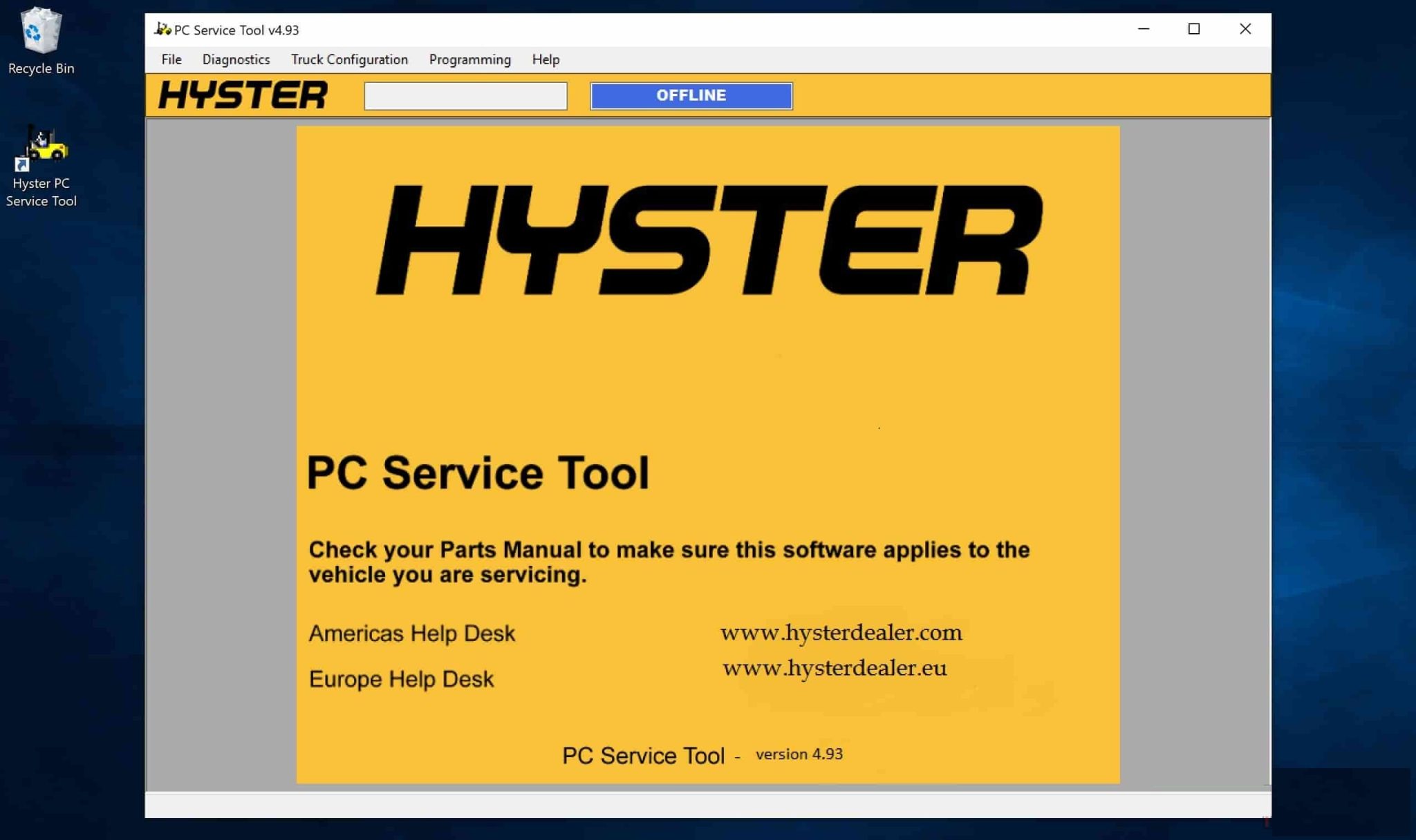 Yale Hyster Forklifts PC Service Tool V 4.99 Diagnostic