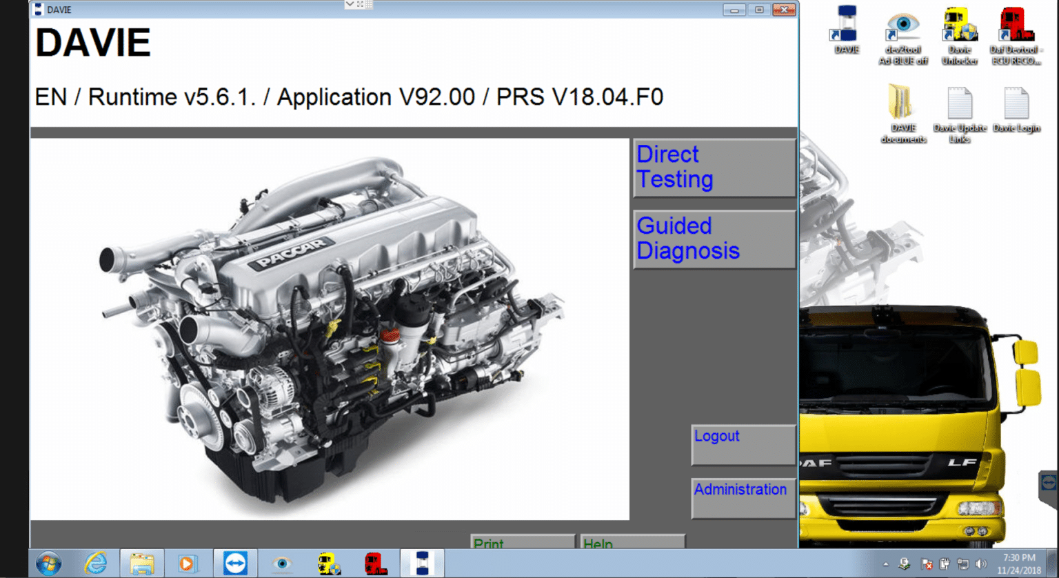 Daf Paccar Peterbilt Diagnostic Laptop Include Vci 1 0 Inter