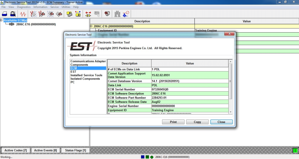 EST 2025A Electronic Service Tool For Perkinss - All Engines ...